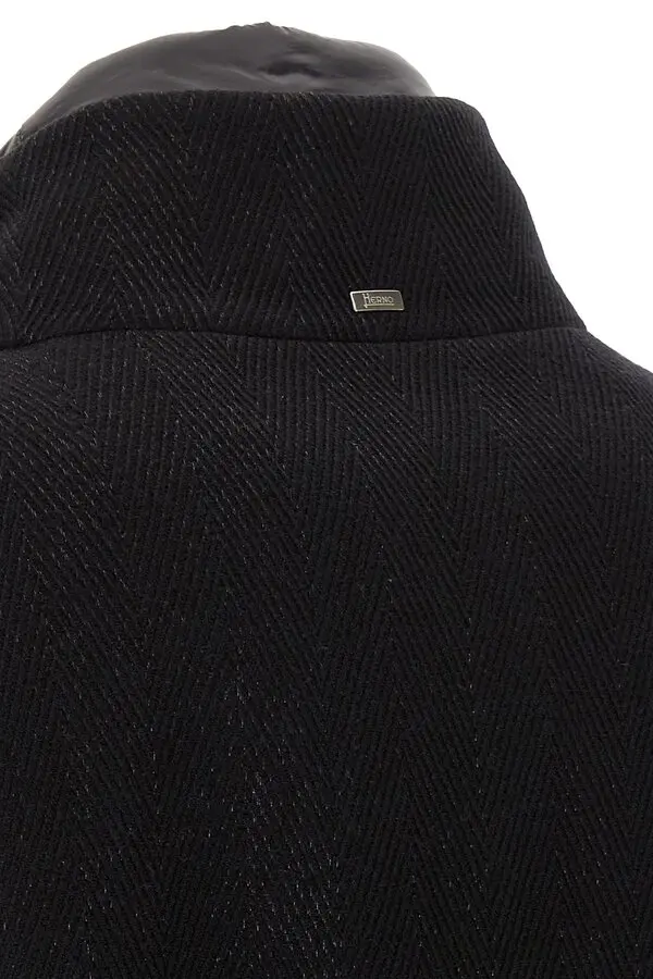 Herno Zigzag-weave High Neck Coat