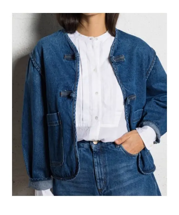 Soeur Straight Cotton Jacket - Blue