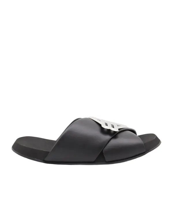 Balenciaga Logo Plaque Slip-on Slides