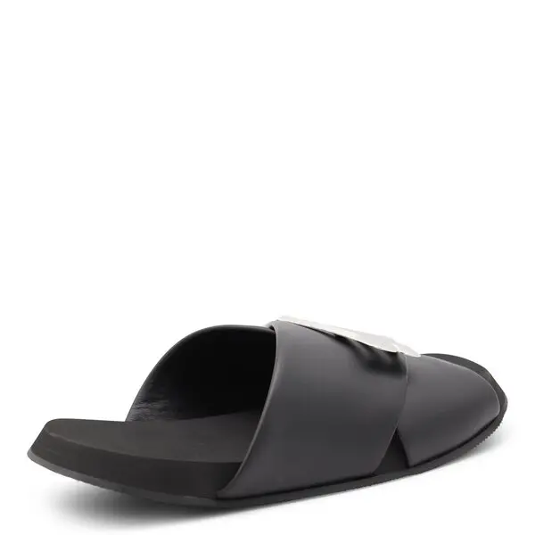 Balenciaga Logo Plaque Slip-on Slides