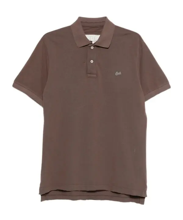 ERL Logo Knit Polo Shirts - Brown