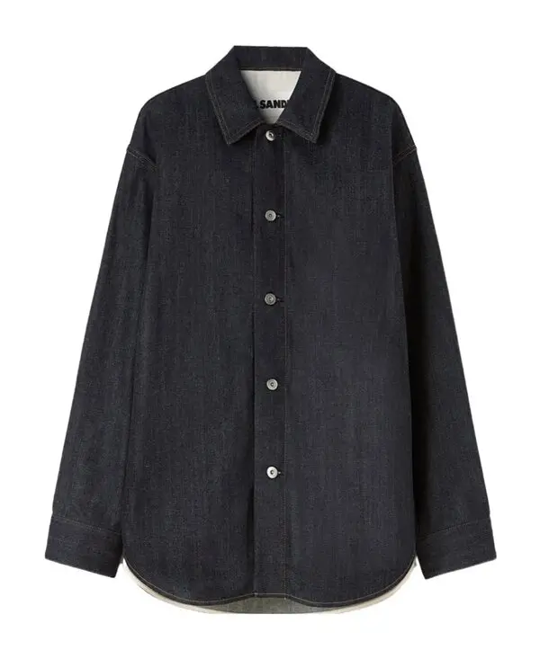 JIL SANDER Curved Hem Denim Shirt