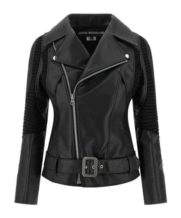 Junya Watanabe Paneled Leather Zip-up Jacket