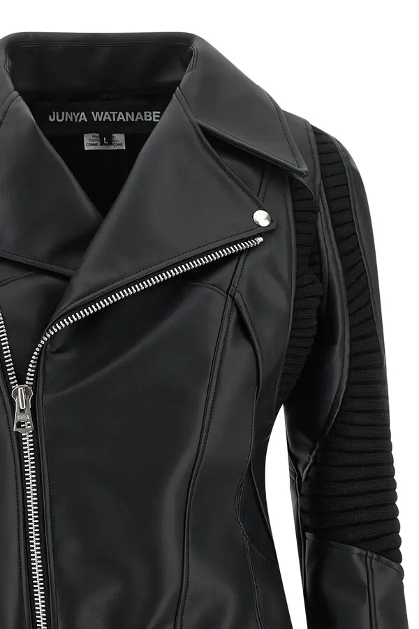Junya Watanabe Paneled Leather Zip-up Jacket