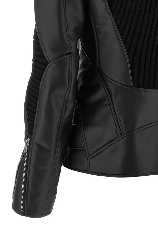 Junya Watanabe Paneled Leather Zip-up Jacket