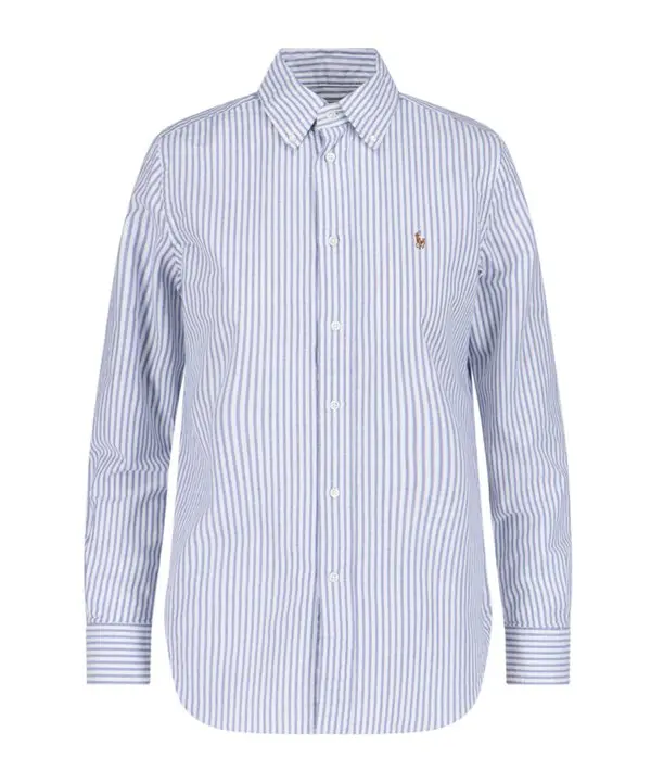 Polo Ralph Lauren Striped Embroidered Shirt - Blue