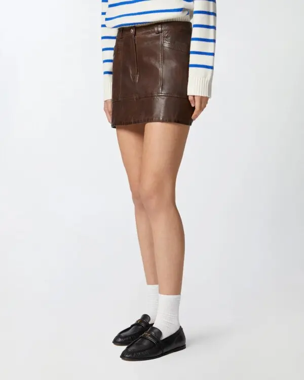 Pinko Leather Mini Skirt