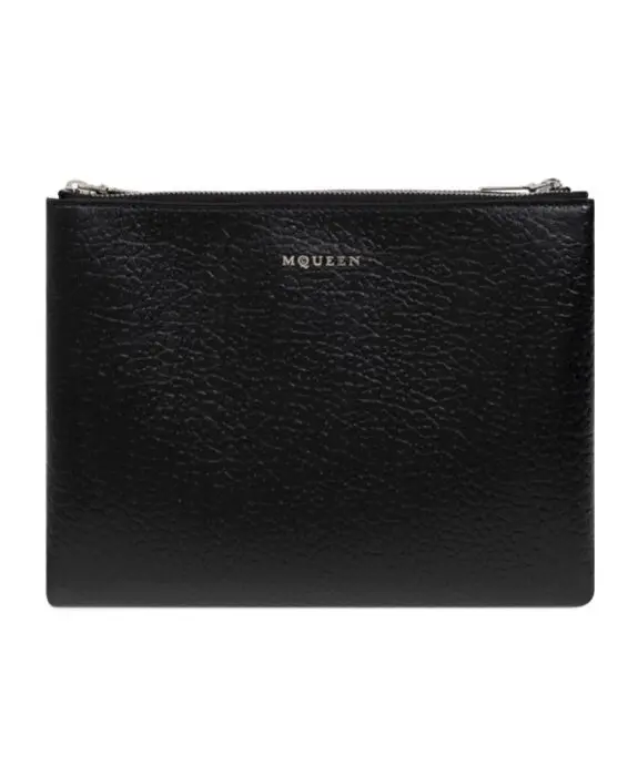 Alexander McQueen Logo Lettering Zipped Clutch Bag
