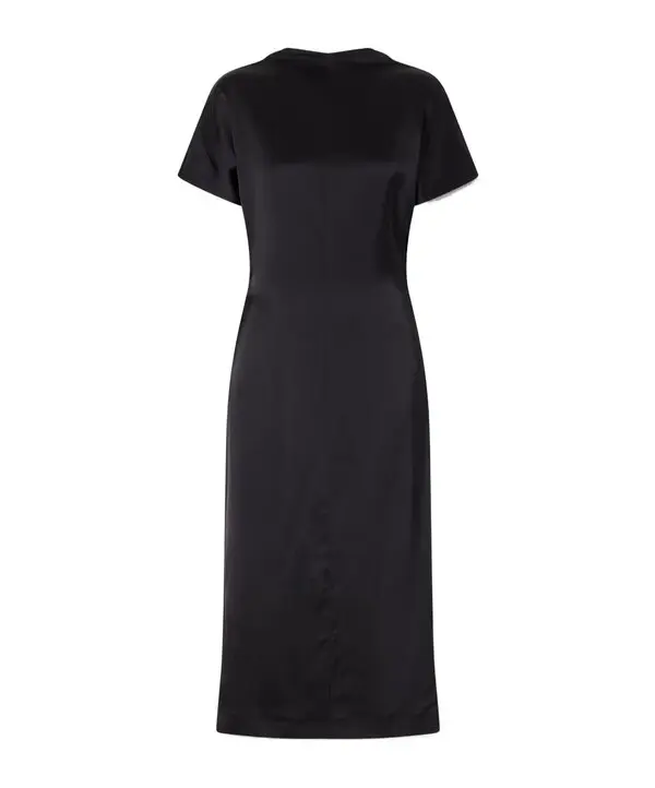 Tove Satin Short Sleeve Midi Dress