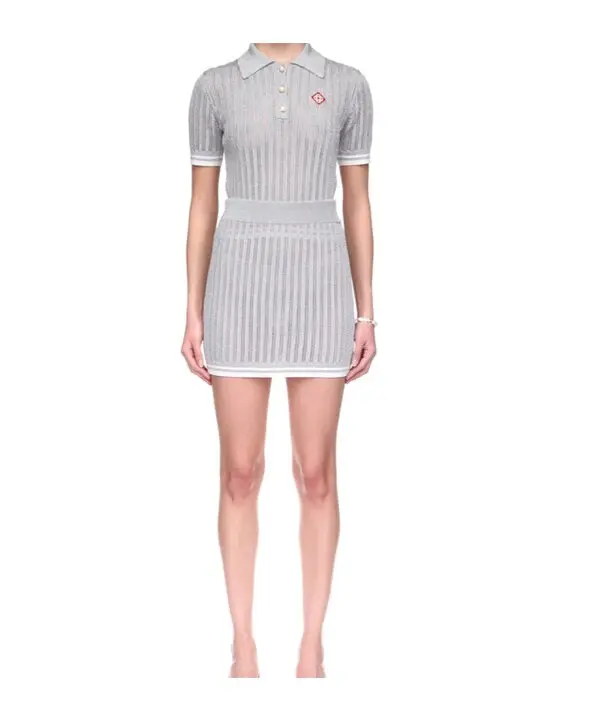 Casablanca Ribbed Knit Mini Skirt