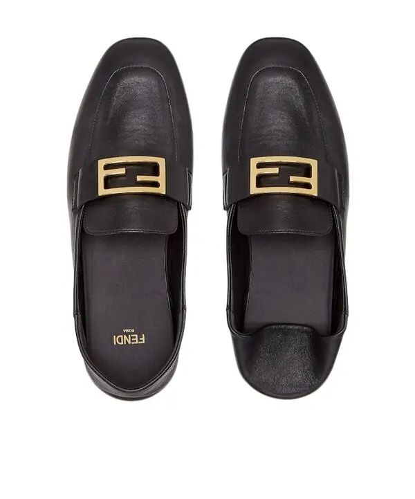 Fendi Ff Baguette Slip-on Loafers - Black