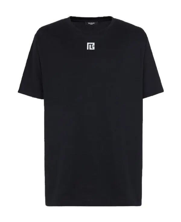 Balmain Oversized T-shirt In Eco-responsible Cotton With Reflective Maxi Logo Print