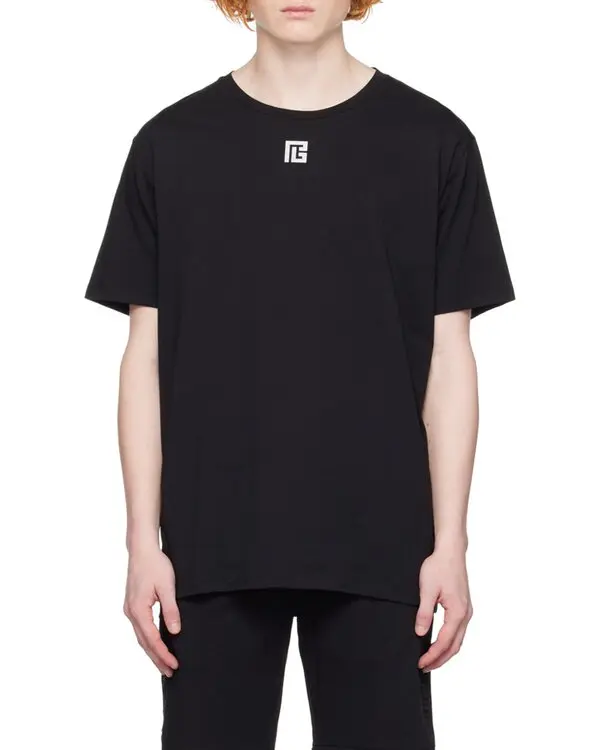 Balmain Oversized T-shirt In Eco-responsible Cotton With Reflective Maxi Logo Print