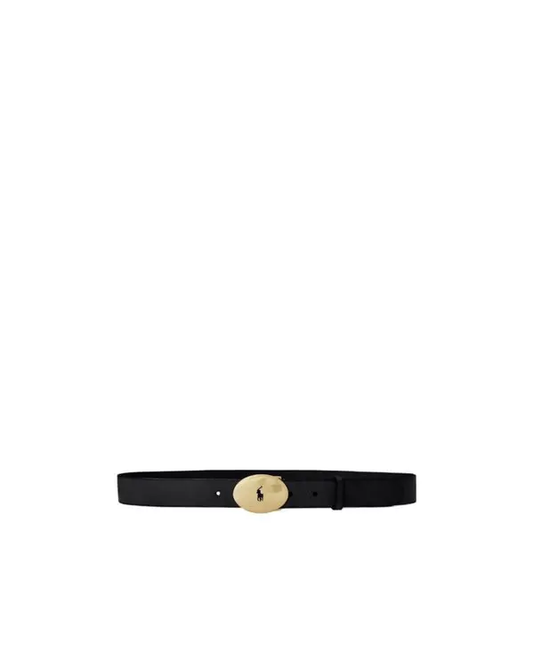 Polo Ralph Lauren Leather Belt With Logo Buckle - Black