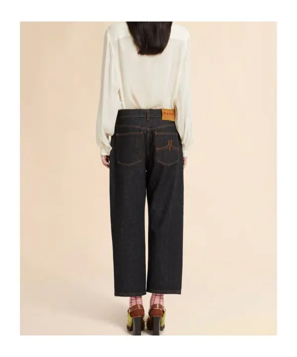 Marni Daisy Appliqué Carrot Fit Jeans - Blue-black