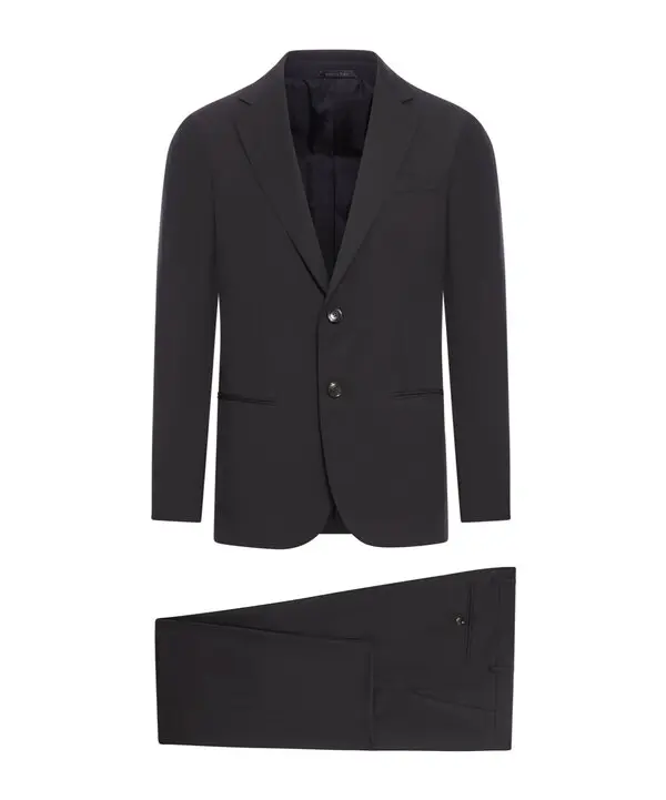 Giorgio Armani Single-breasted Twill Suit - Black