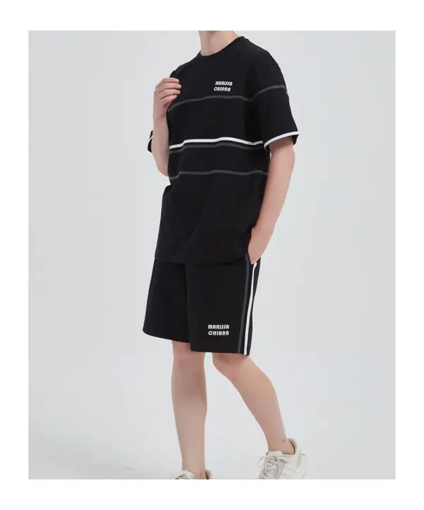Marissa Chiara Drawstring Shorts With Side Stripes