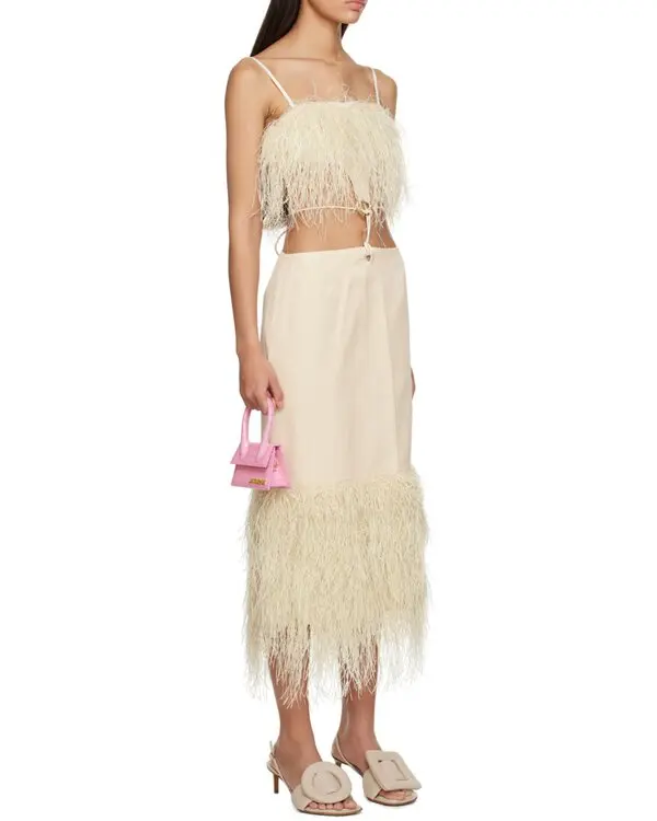 Jacquemus La Robe Raphia Midi Dress With Cut-out And Open Back