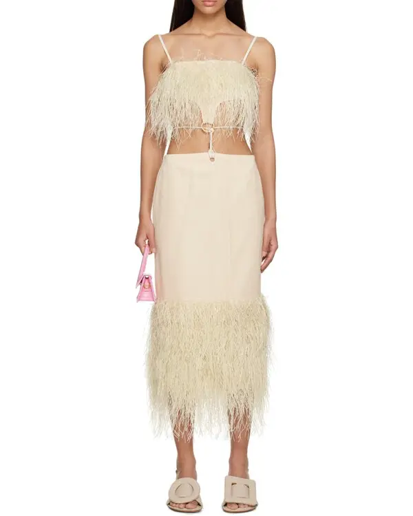 Jacquemus La Robe Raphia Midi Dress With Cut-out And Open Back