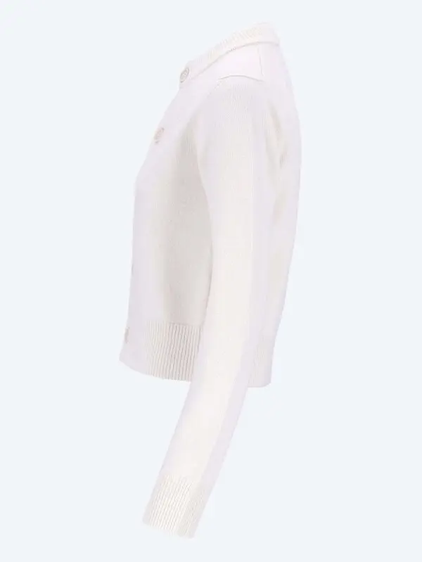 AMI Paris Button-front Cardigan - Ivory