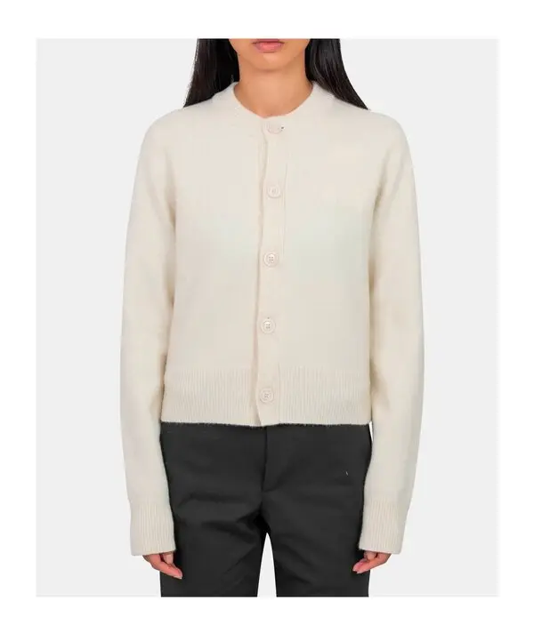 AMI Paris Button-front Cardigan - Ivory