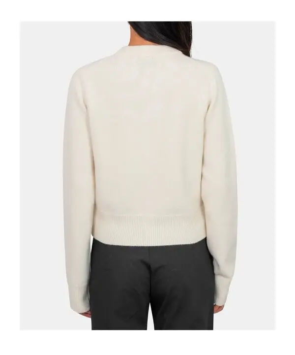 AMI Paris Button-front Cardigan - Ivory