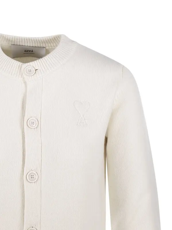 AMI Paris Button-front Cardigan - Ivory