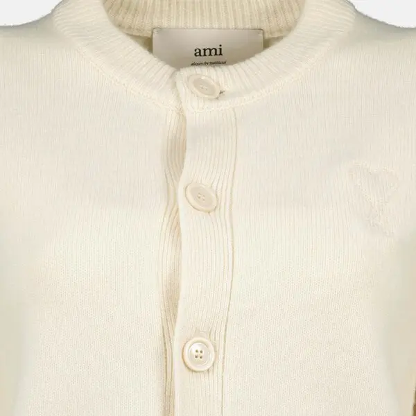 AMI Paris Button-front Cardigan - Ivory