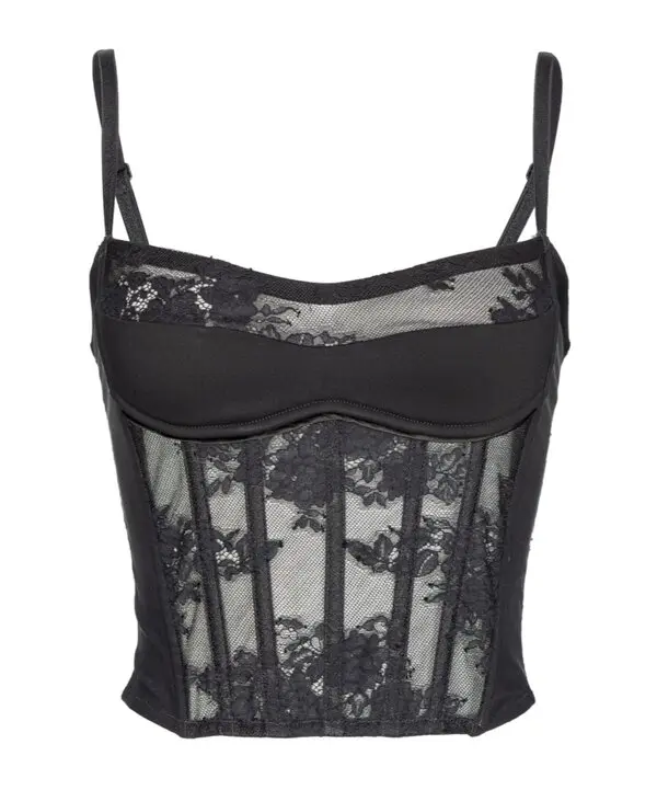 Pinko Lace Bustier Top - Black