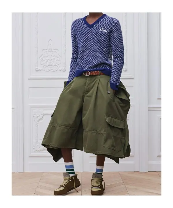 Dior Jacquard V-neck Knitted Jumper