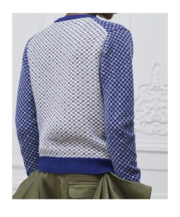 Dior Jacquard V-neck Knitted Jumper