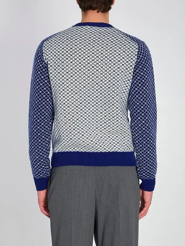 Dior Jacquard V-neck Knitted Jumper