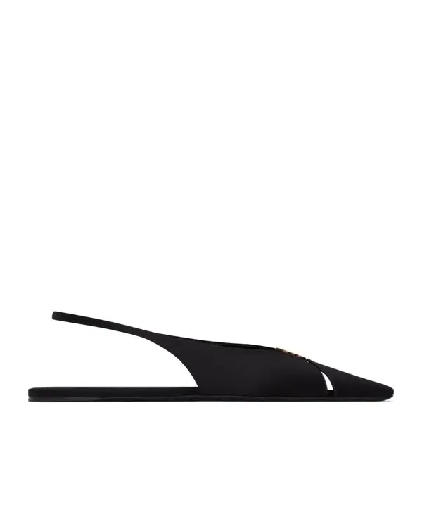 Saint Laurent Babylone Slingback Flats - Black