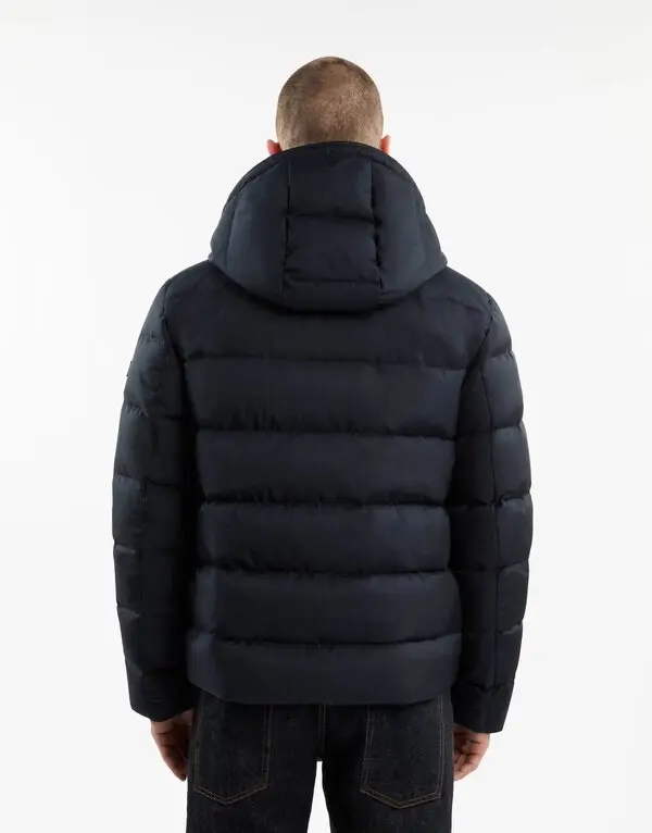 FAY Double-sided Down Jacket With Hood And Stand Collar - Blue