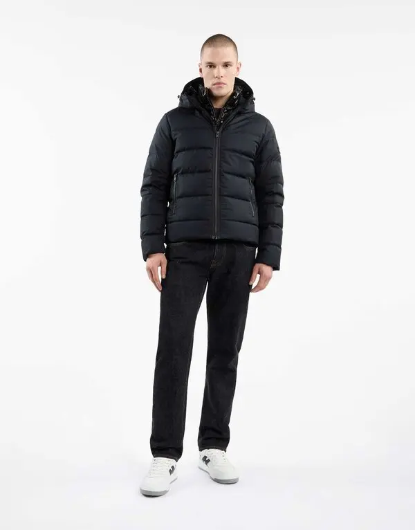 FAY Double-sided Down Jacket With Hood And Stand Collar - Blue