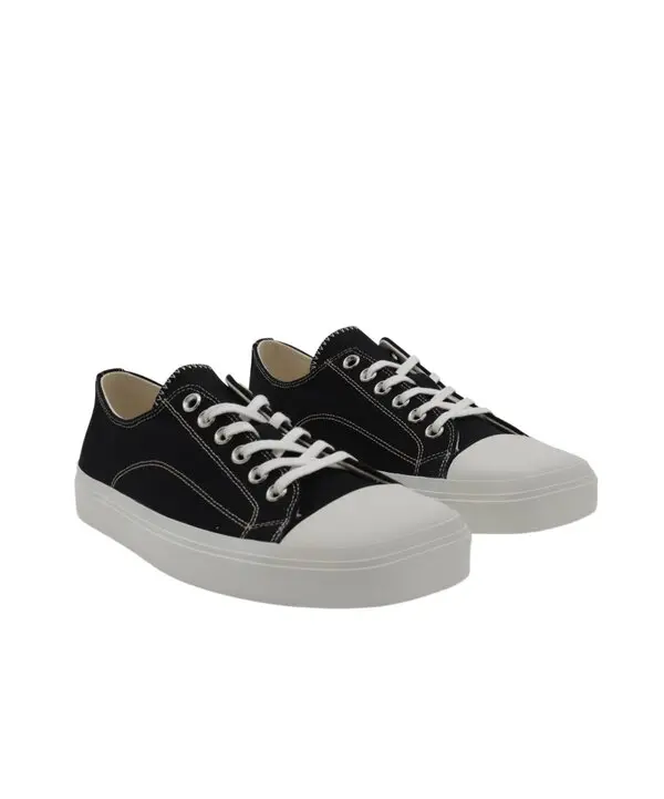 Moschino Contrast-stitched Lace-up Low Top Sneakers - Black