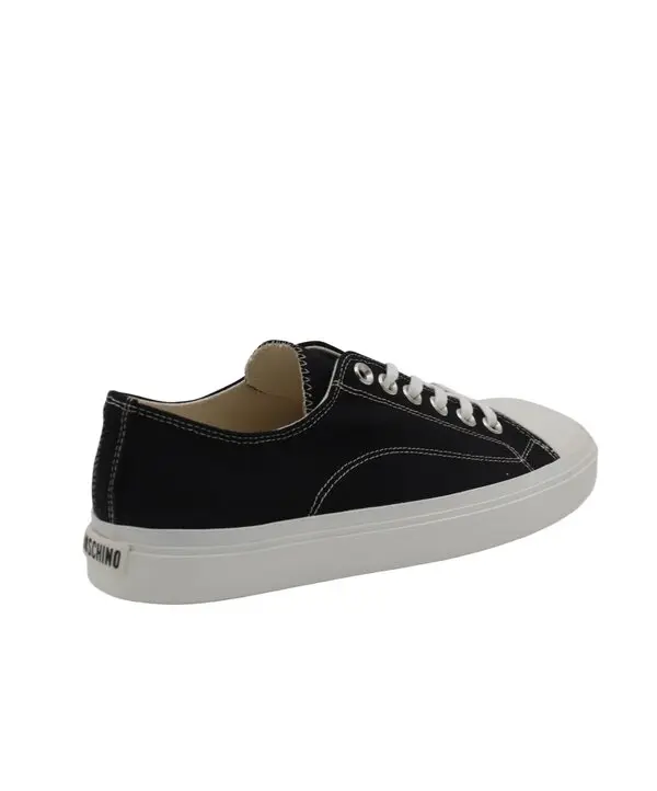Moschino Contrast-stitched Lace-up Low Top Sneakers - Black