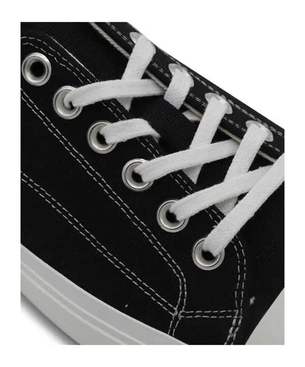 Moschino Contrast-stitched Lace-up Low Top Sneakers - Black