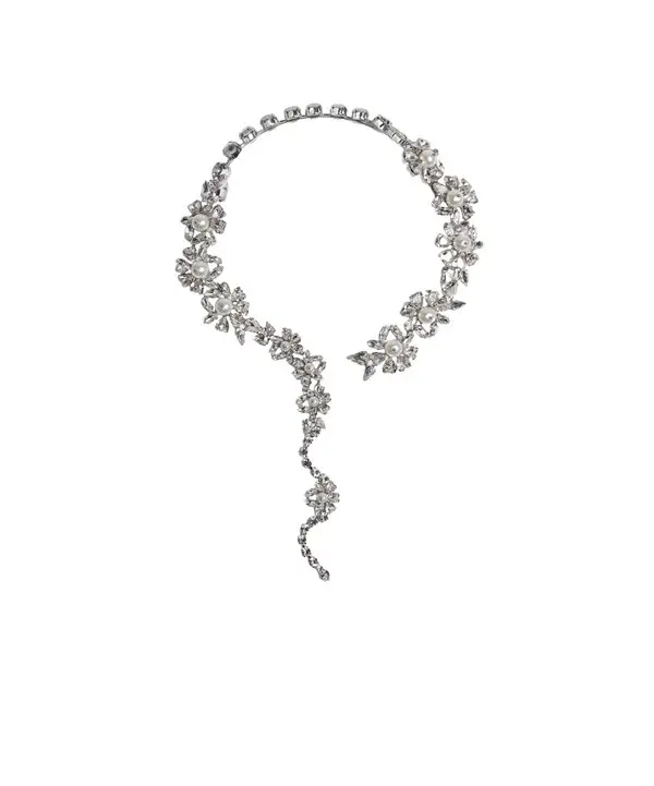 Simone Rocha Floral Pendant Necklace - Gray