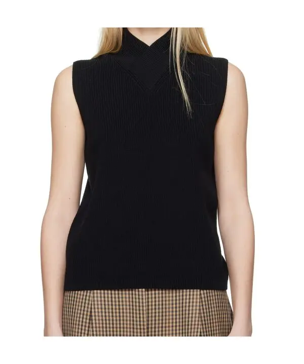 Studio Nicholson Ribbed Knit V-neck Sleeveless Vest