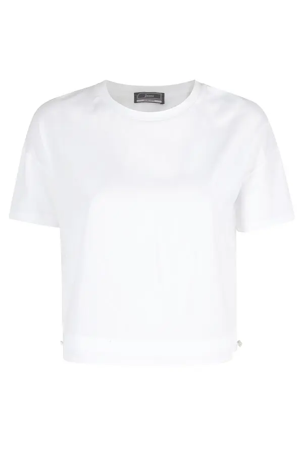 Herno Crew Neck T-shirt With Drawstring Hem