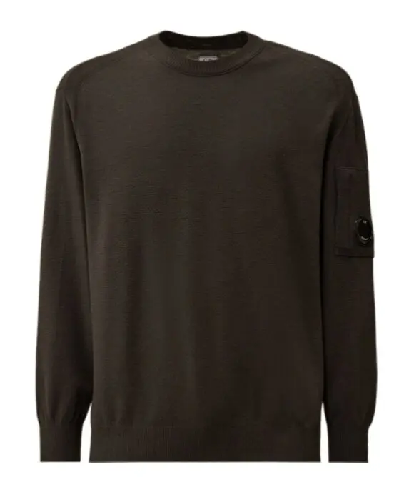 C.P. COMPANY Lens-detail Crew Neck Sweater - Grey