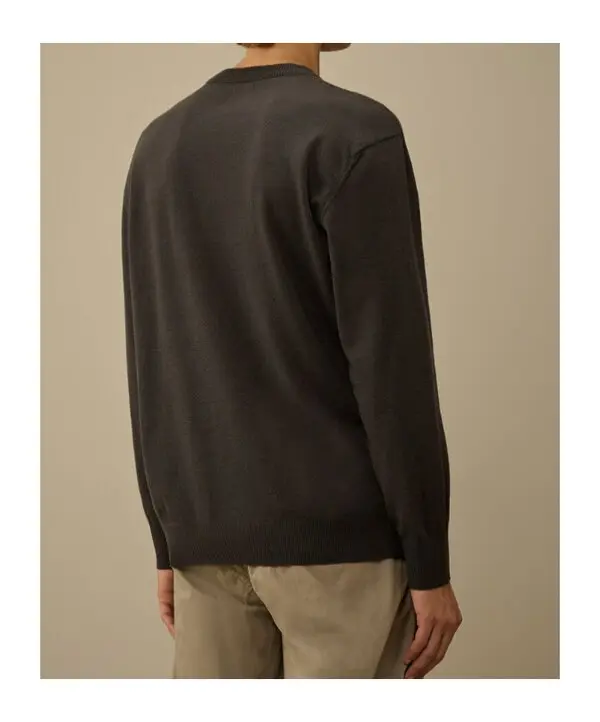 C.P. COMPANY Lens-detail Crew Neck Sweater - Grey