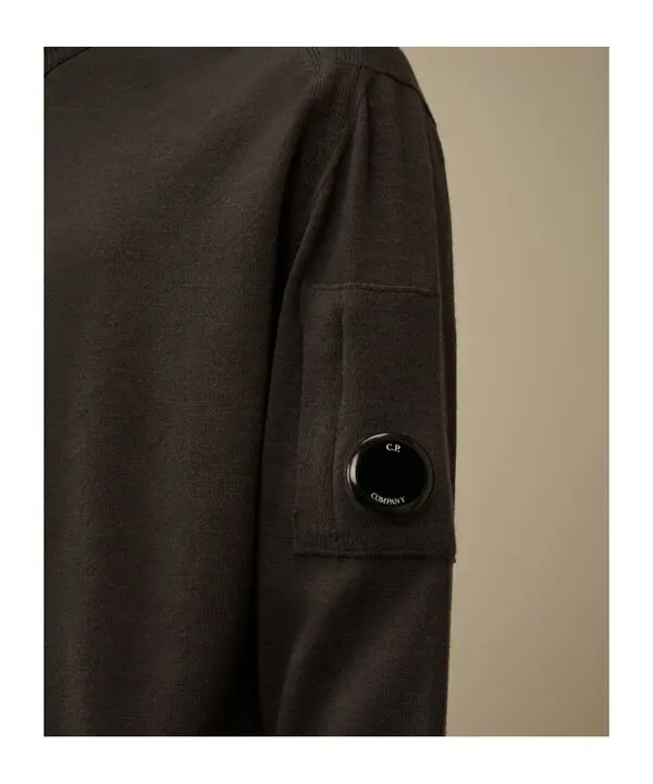 C.P. COMPANY Lens-detail Crew Neck Sweater - Grey