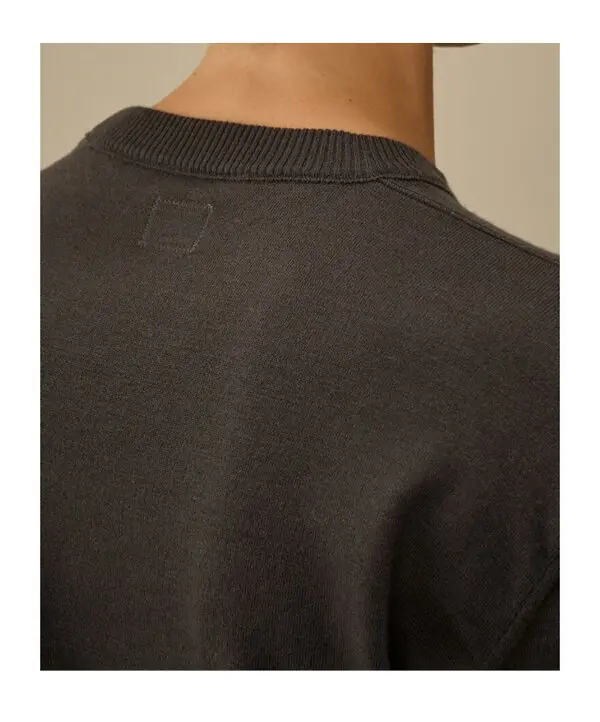 C.P. COMPANY Lens-detail Crew Neck Sweater - Grey