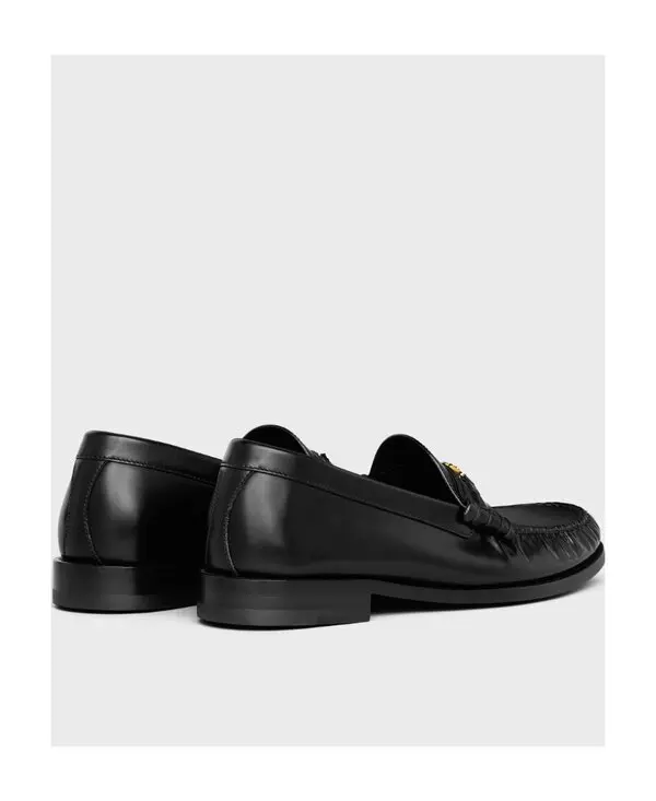 Celine Triomphe Loafers In Polished Bull - Black
