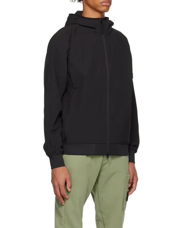 Stone Island Zip-up Hooded Jacket - Black