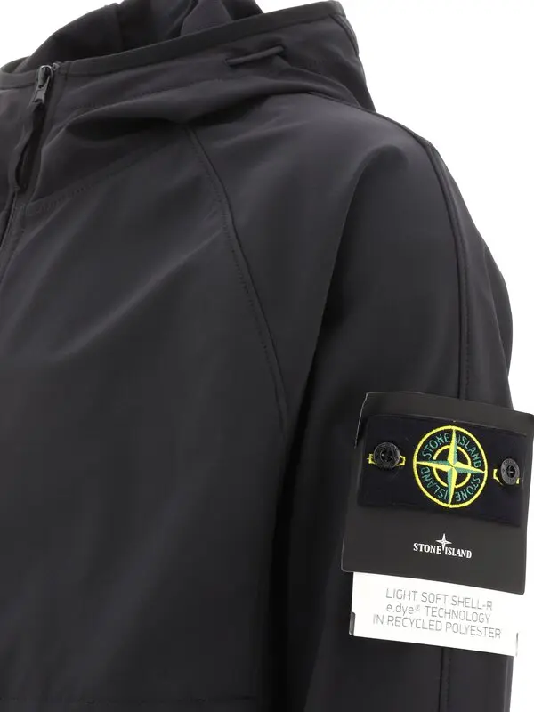 Stone Island Zip-up Hooded Jacket - Black