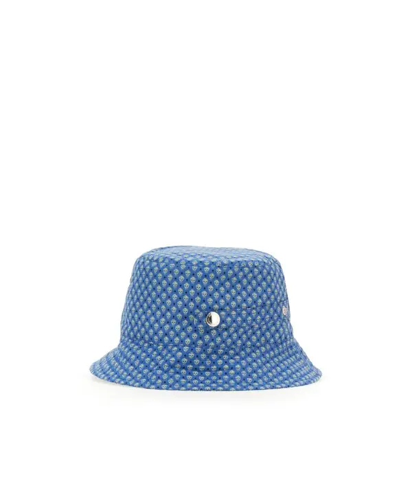 Alexander McQueen Skull Embroidered Bucket Hat - Blue