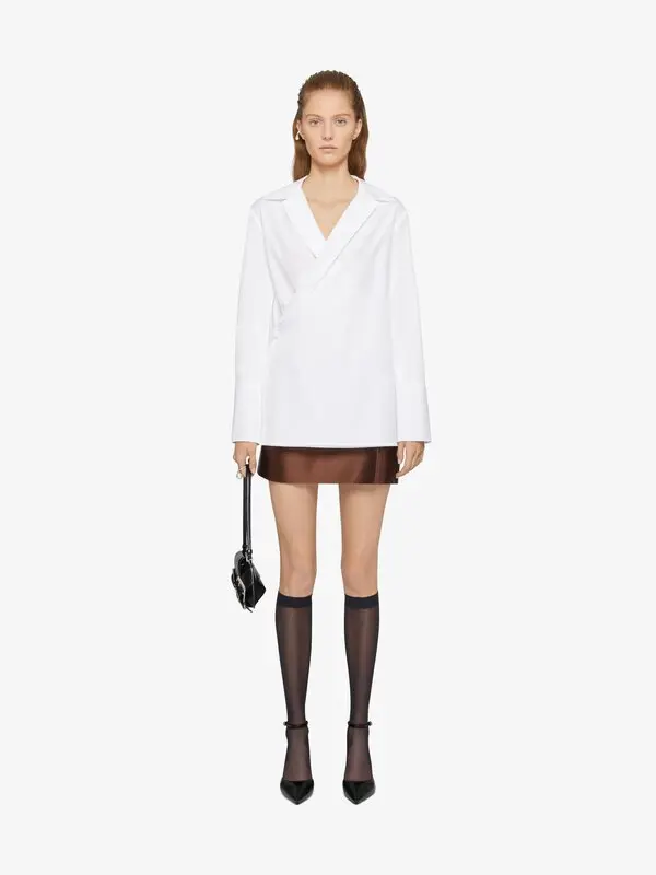 Givenchy Wrapped Poplin Long-sleeve Shirt